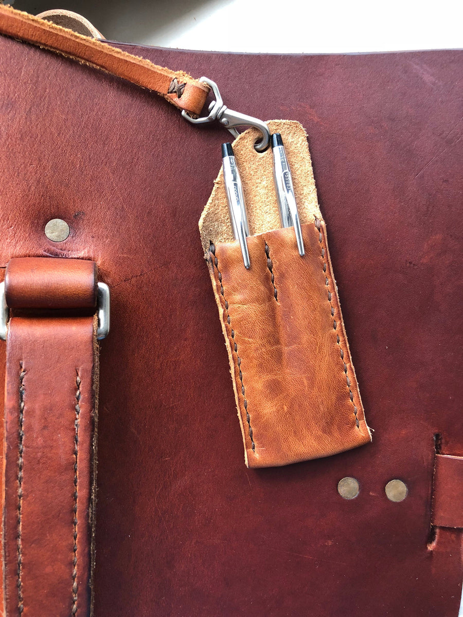 Horween Leather Pen Pencil Case Sleeve Sheath – Double Rivet Leather