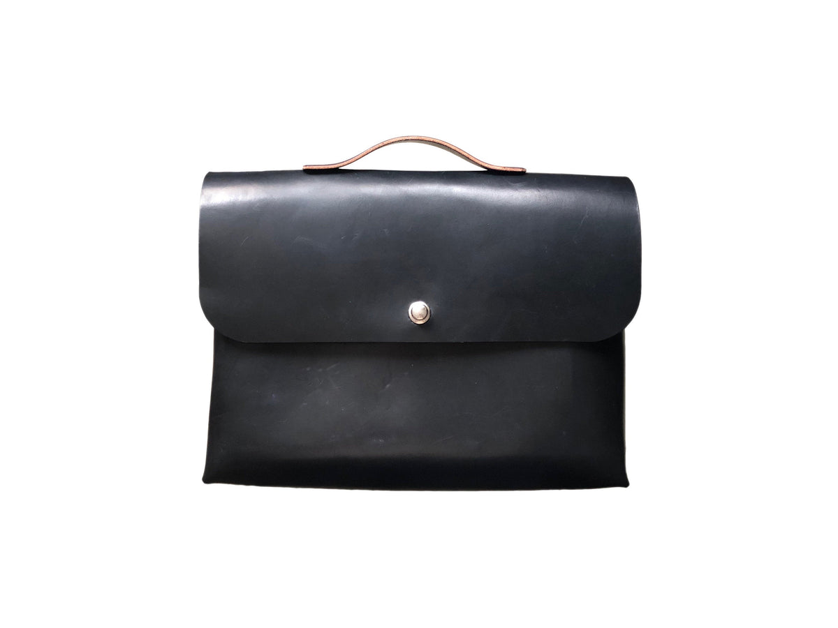 Thin Wholecut Briefcase – Double Rivet Leather